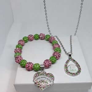 Jewelry | Alpha Kappa Alpha Necklace Set | Poshmark